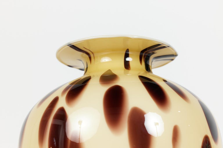 Italian Murano Style Tortoise Shell Glass Vase For Sale at 1stDibs