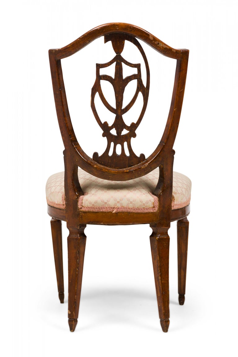 Italian Neoclassic Shield Back Dining/Side Chair W/ Floral Beige ...