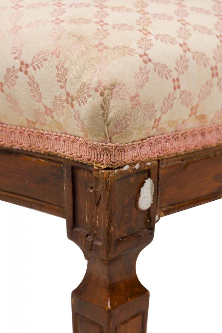 Italian Neoclassic Shield Back Dining/Side Chair W/ Floral Beige ...