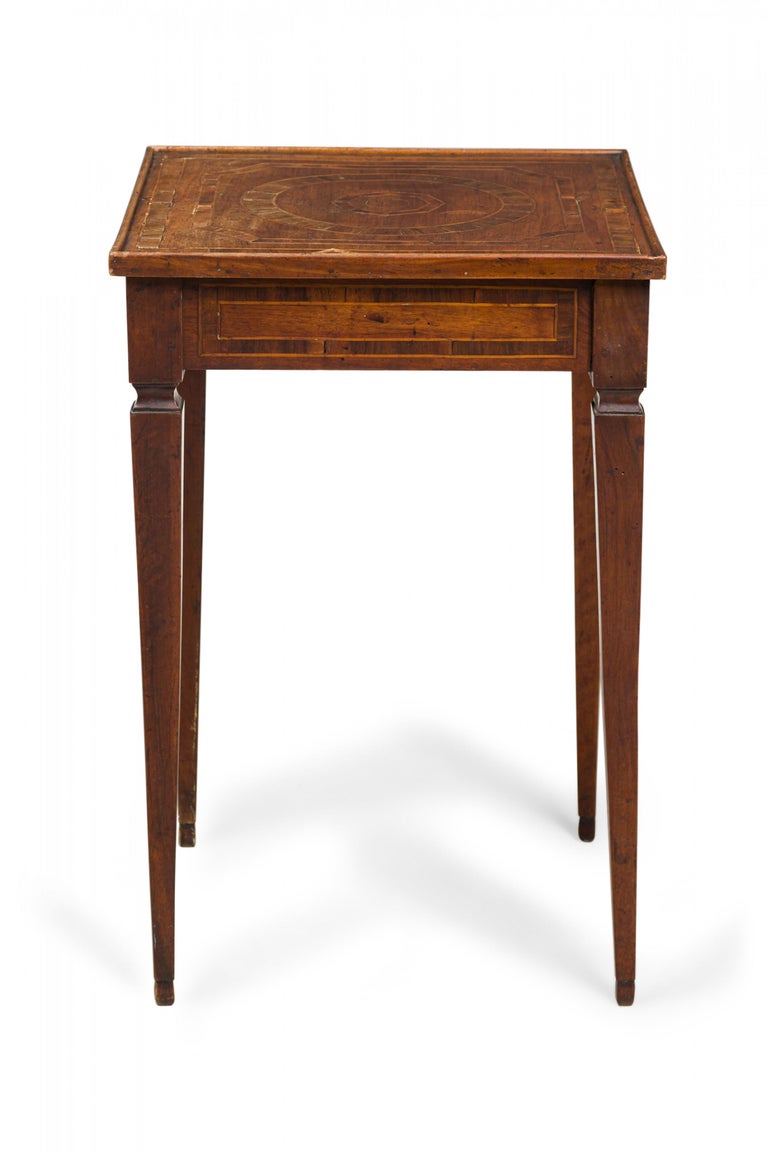 Italian Neoclassic Walnut Inlaid End Side Table For Sale at 1stDibs