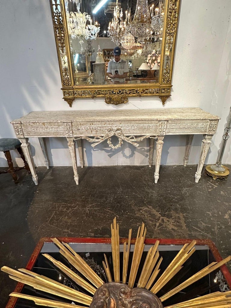 Italian Neo-Classical Carved and Painted Console For Sale at 1stDibs