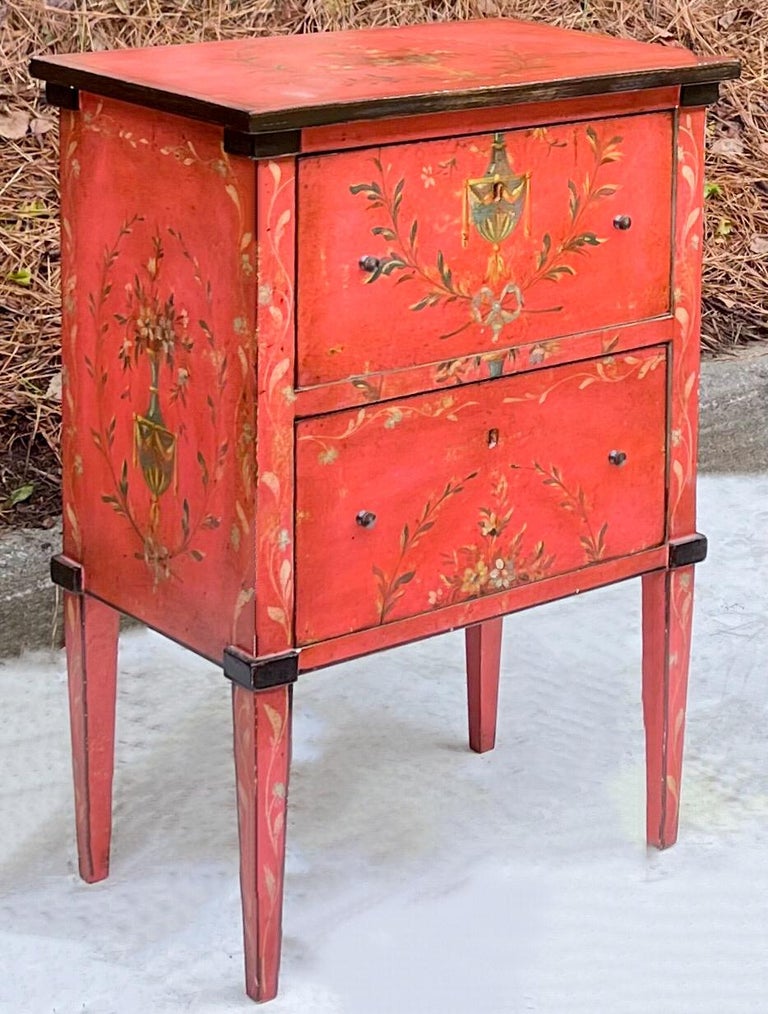 Italian Neo-Classical Style Hand Painted Petite Commode or Side Table ...