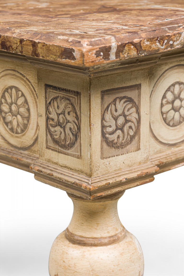 Italian Neoclassic Beige Painted and Parcel-Gilt Console / Center Table ...
