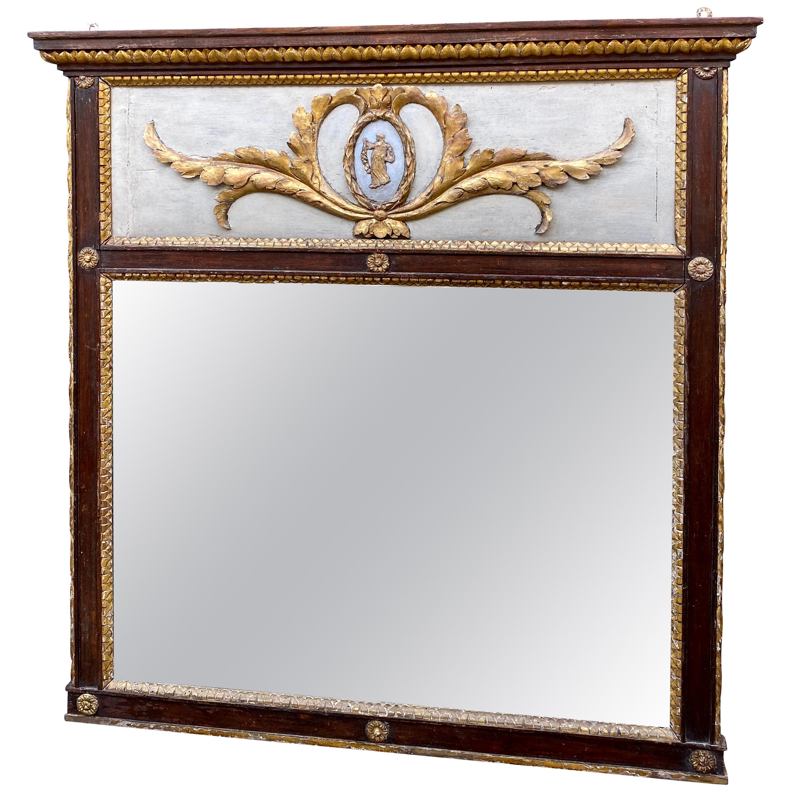 Antique Silver Backed Mantle Mirror, 1800s at 1stDibs