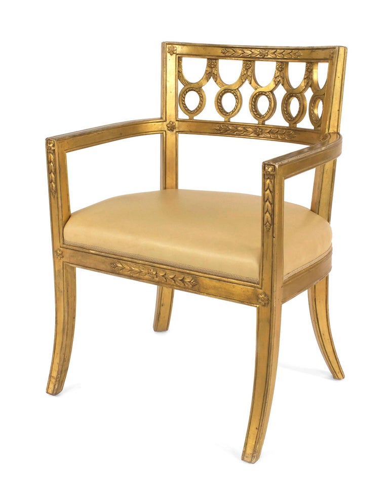 12 Italian Neo-Classic Wooden Arm Chairs For Sale at 1stDibs