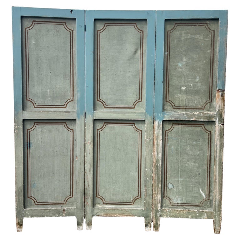 Italian Neoclassical 3 Panel Hand Painted Room Divider Screen For Sale ...