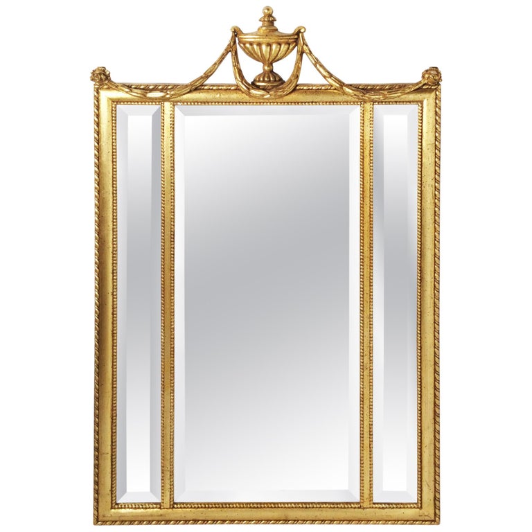 Italian Neoclassical Beveled Mirror For Sale at 1stDibs