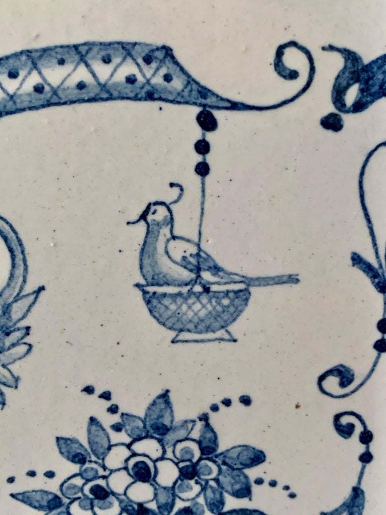 Italian Neoclassical Faience Blue and White Square Wall Plates, Pair ...