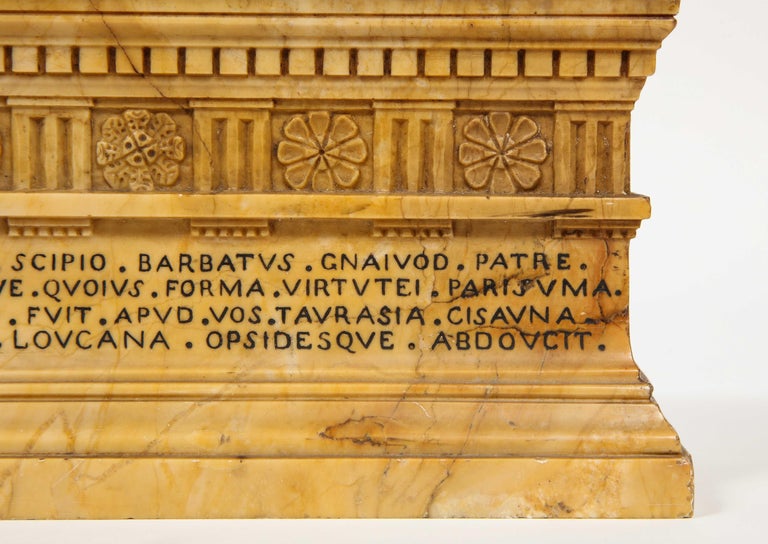 Italian Neoclassical Grand Tour Sienna Marble Tomb of Scipios Inkwell ...