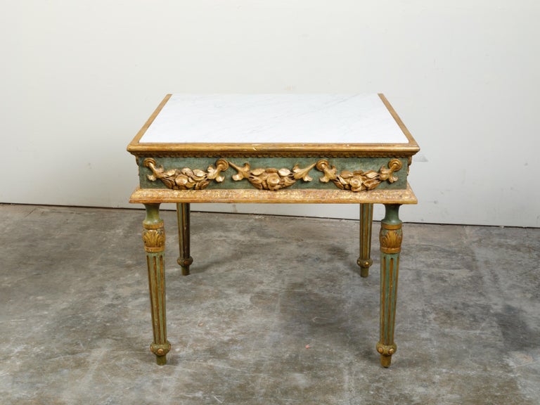 Italian Neoclassical Period 18th Century Center Table with Carved Gilt ...