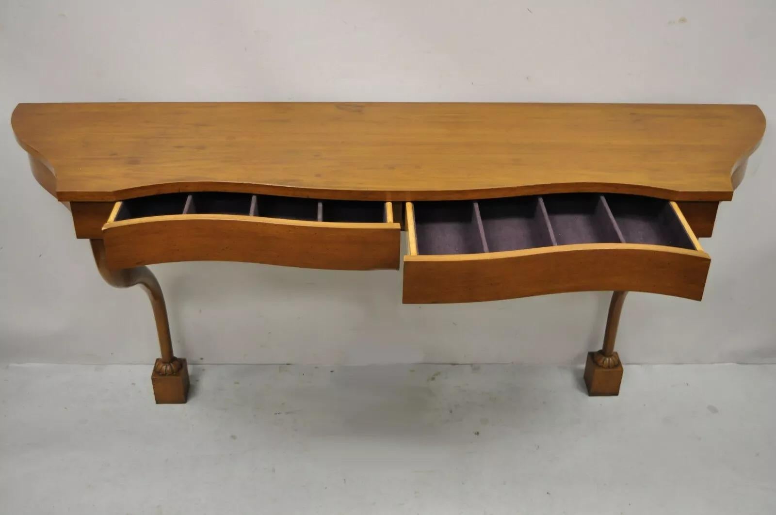 Italian Neoclassical Regency Cherry 2 Drawer Wall Mounted Console Hall ...