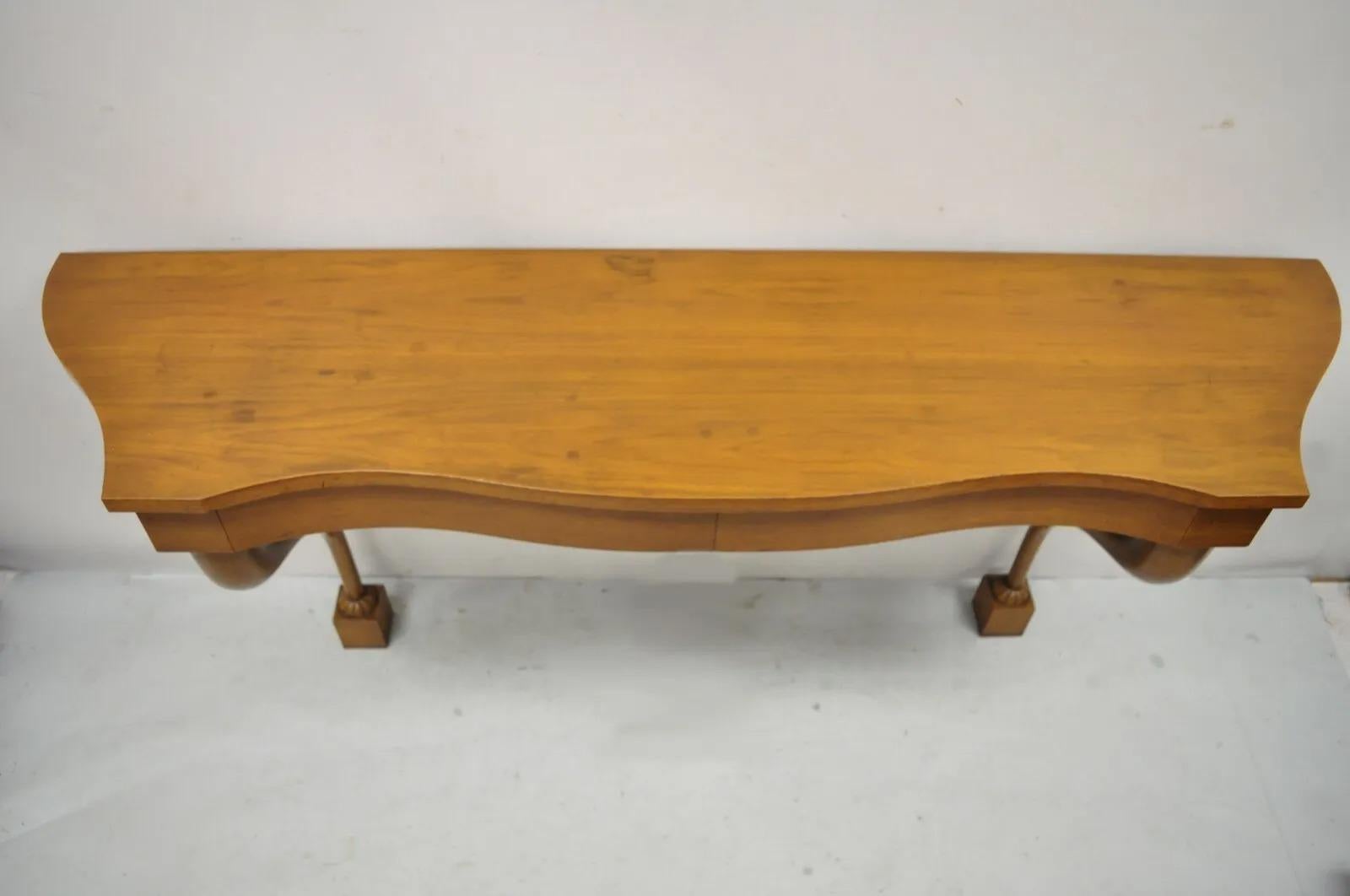 Italian Neoclassical Regency Cherry 2 Drawer Wall Mounted Console Hall ...