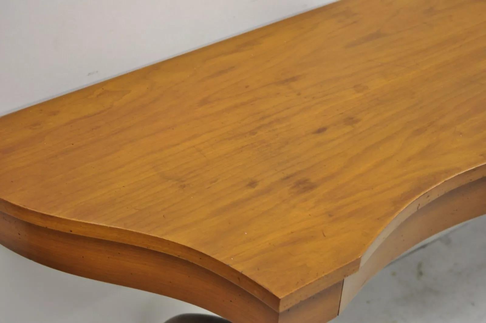 Italian Neoclassical Regency Cherry 2 Drawer Wall Mounted Console Hall ...