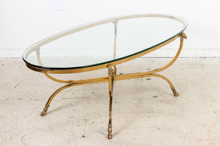Italian Neoclassical Style Brass Rams Head Table For Sale at 1stDibs