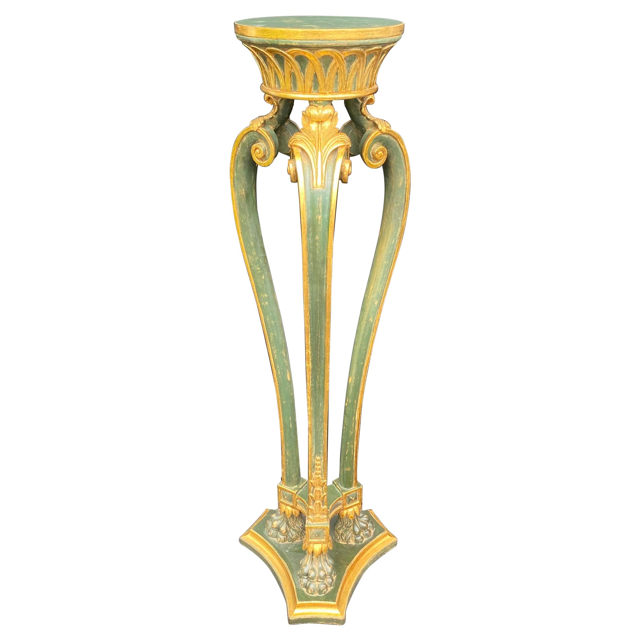Italian Marble Classical Spiral Carved Greek Key Column Pedestal Plant ...