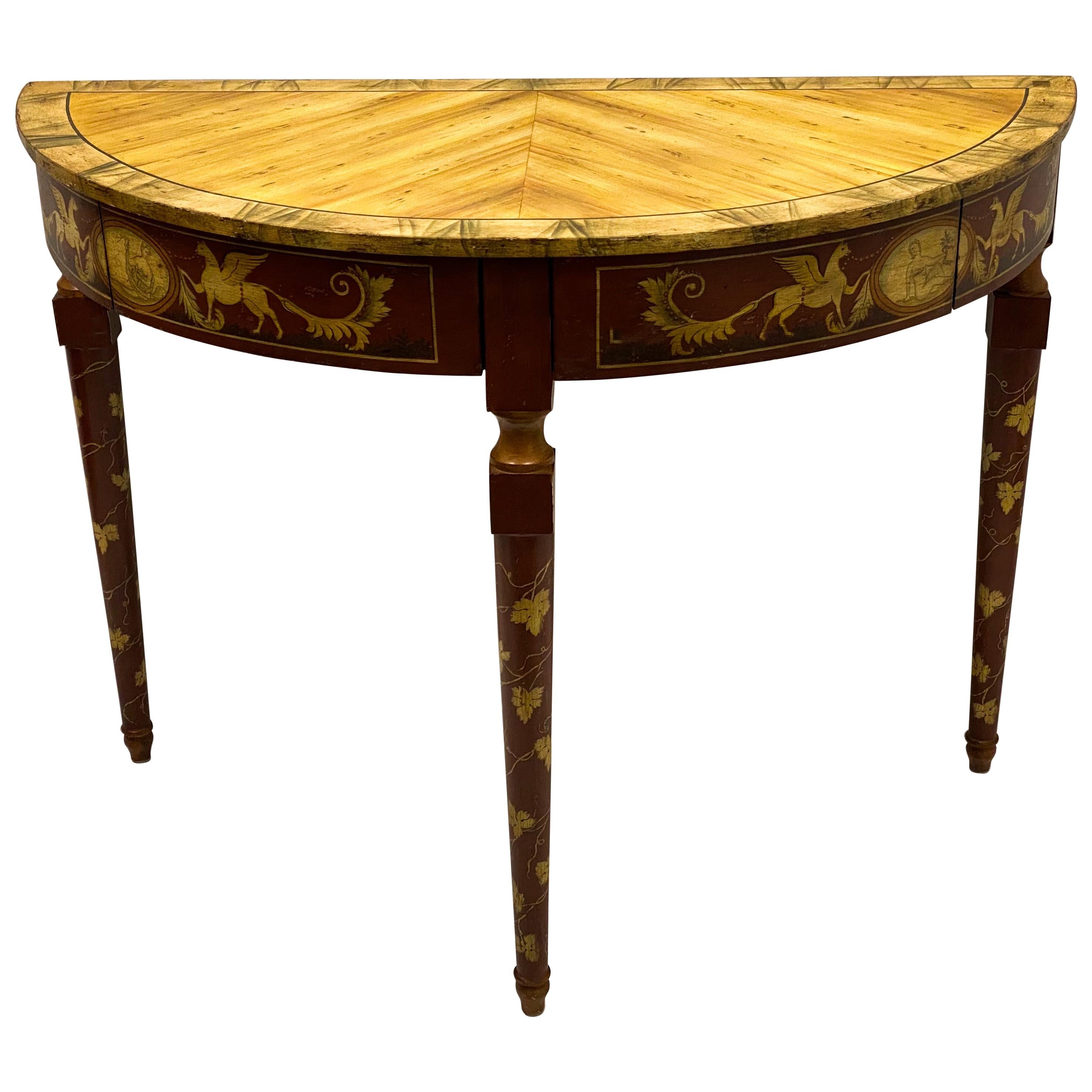 Asian Style Demilune Console Table For Sale at 1stDibs