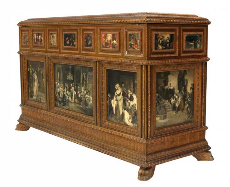 Italian Neoclassical Style Inlaid Satinwood Cassone For Sale at 1stDibs