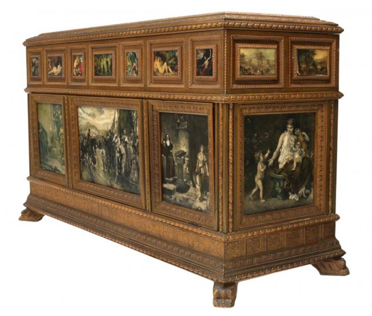 Italian Neoclassical Style Inlaid Satinwood Cassone For Sale at 1stDibs