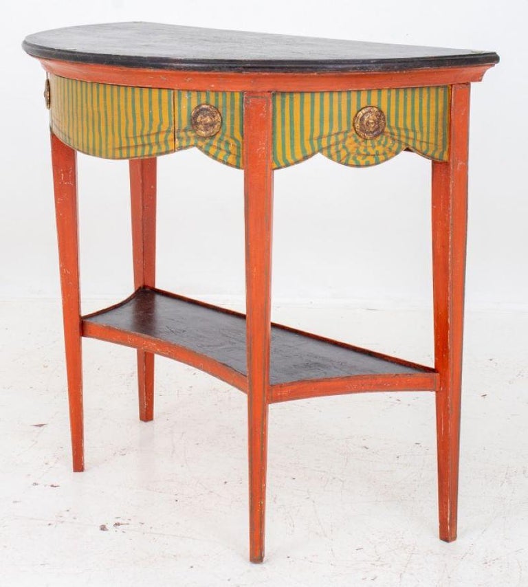 Italian Neoclassical Style Painted Demilune, 1950s For Sale at 1stDibs