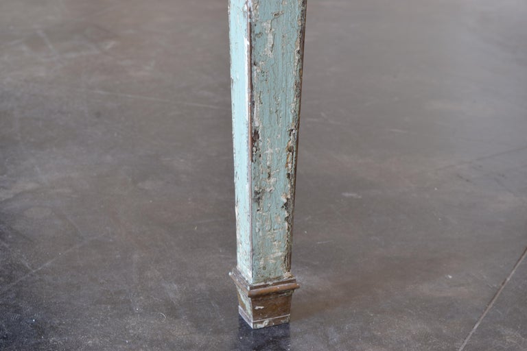 Italian Neoclassical Style Walnut and Blue Painted Farm Table, early ...