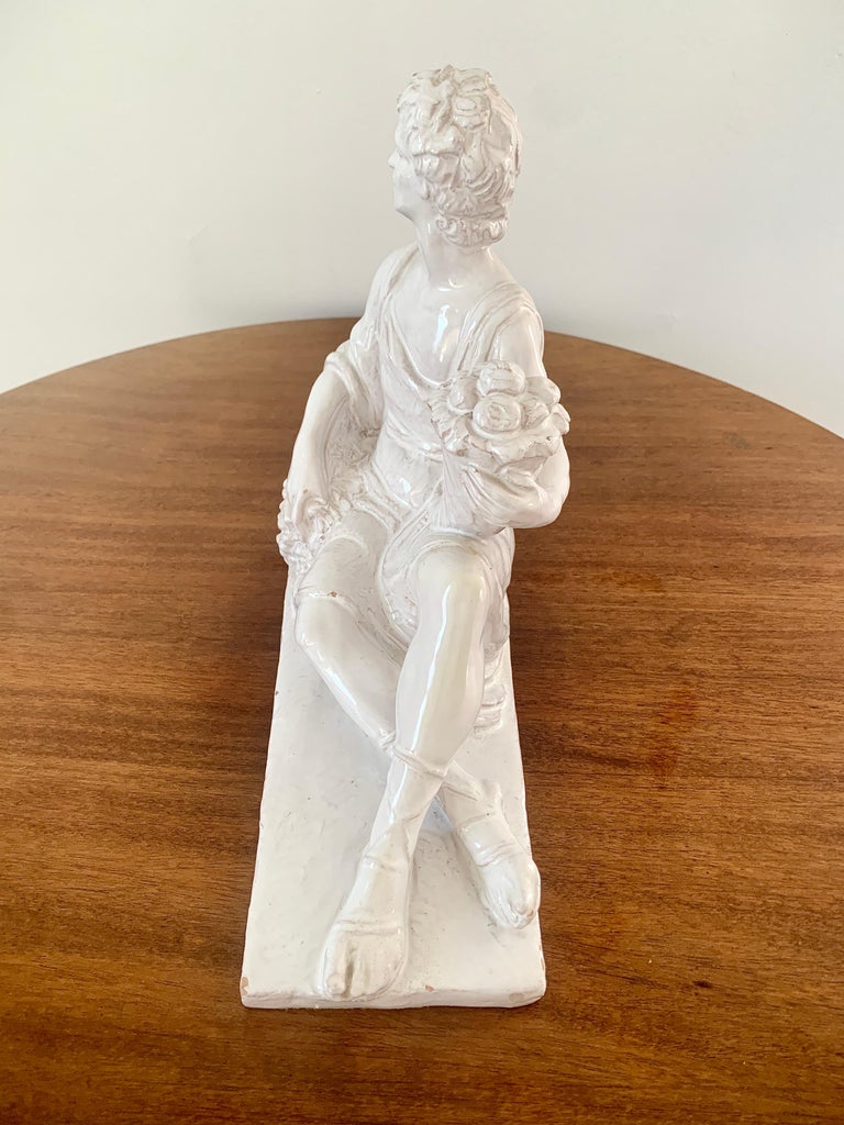 Italian Neoclassical White Porcelain Reclining Man with Cornucopia ...