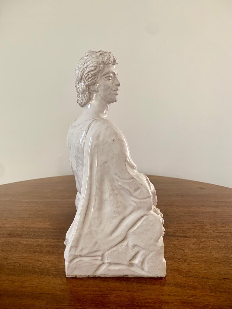 Italian Neoclassical White Porcelain Reclining Man with Cornucopia ...