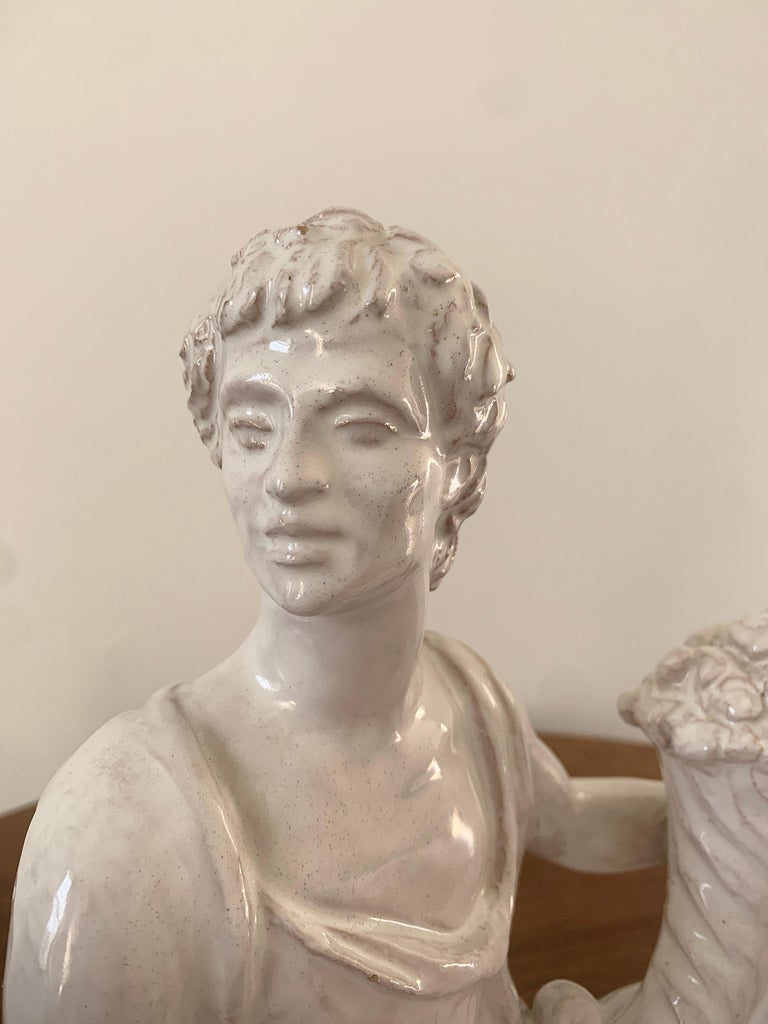 Italian Neoclassical White Porcelain Reclining Man with Cornucopia ...