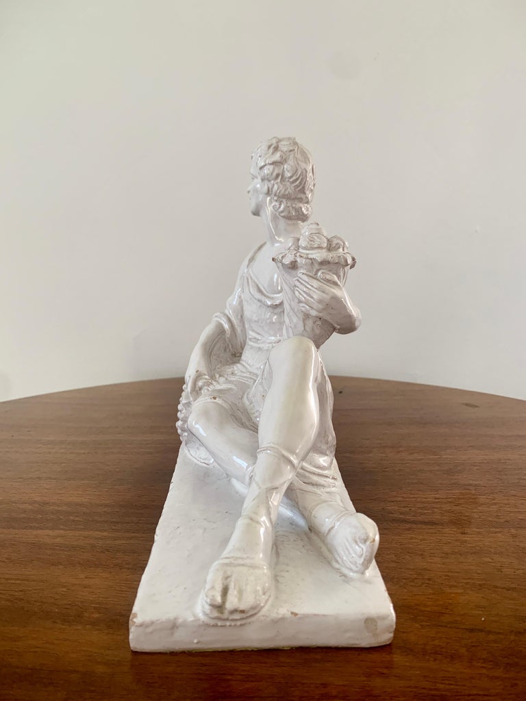 Italian Neoclassical White Porcelain Reclining Man with Cornucopia ...