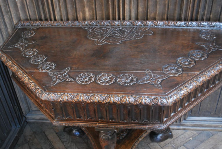 Italian Oak Hall Table For Sale at 1stDibs
