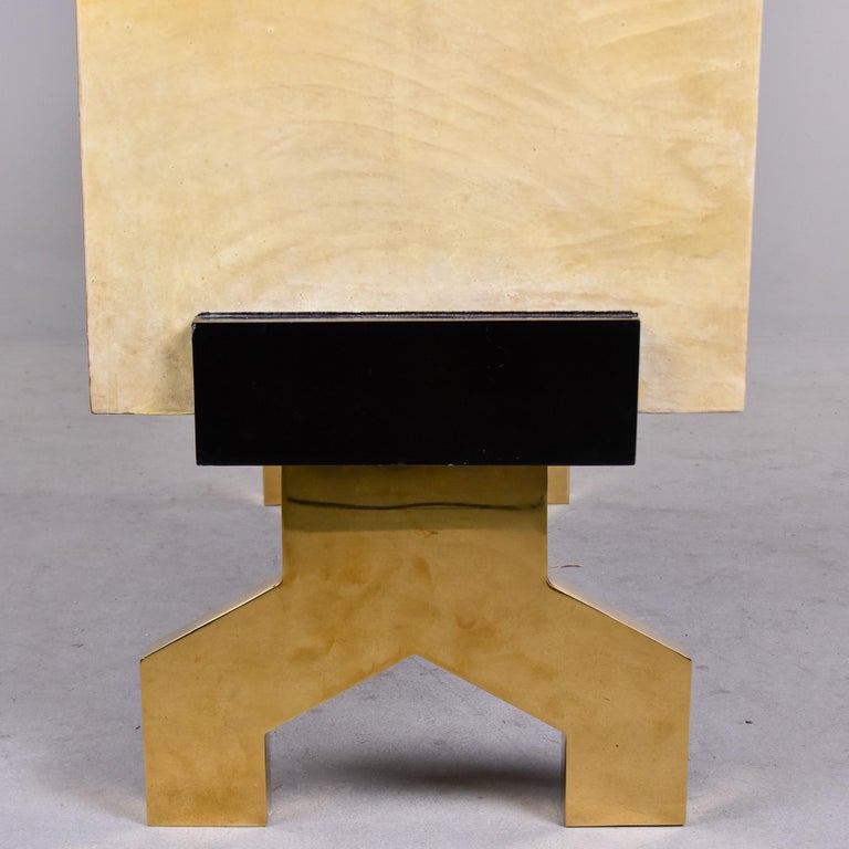 Italian off White Parchment Covered Modernist Chest with Brass Accents ...