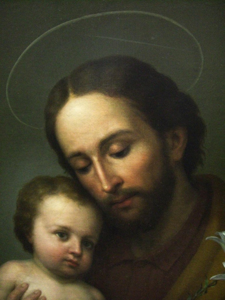 Italian Oil on Canvas Painting of Baby Jesus, 19th Century Signed Luis ...