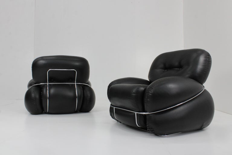 Italian Okay Sofa and Armchairs by Adriano Piazzesi, 1970s at 1stDibs