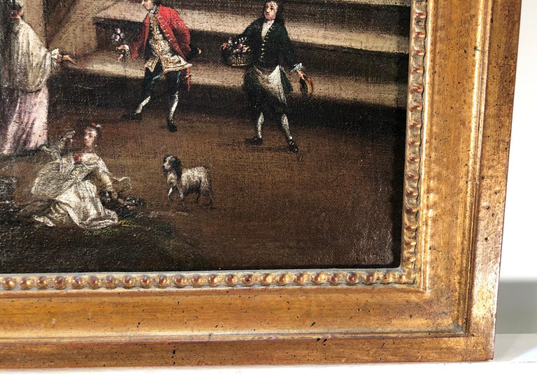 Italian Old Master Painting of Regal Palace and Garden For Sale at 1stDibs
