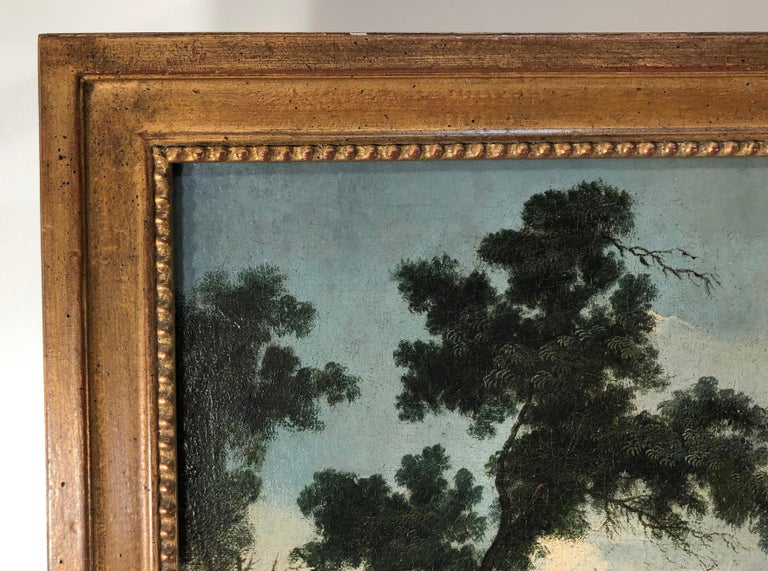 Italian Old Master Painting of Regal Palace and Garden For Sale at 1stDibs