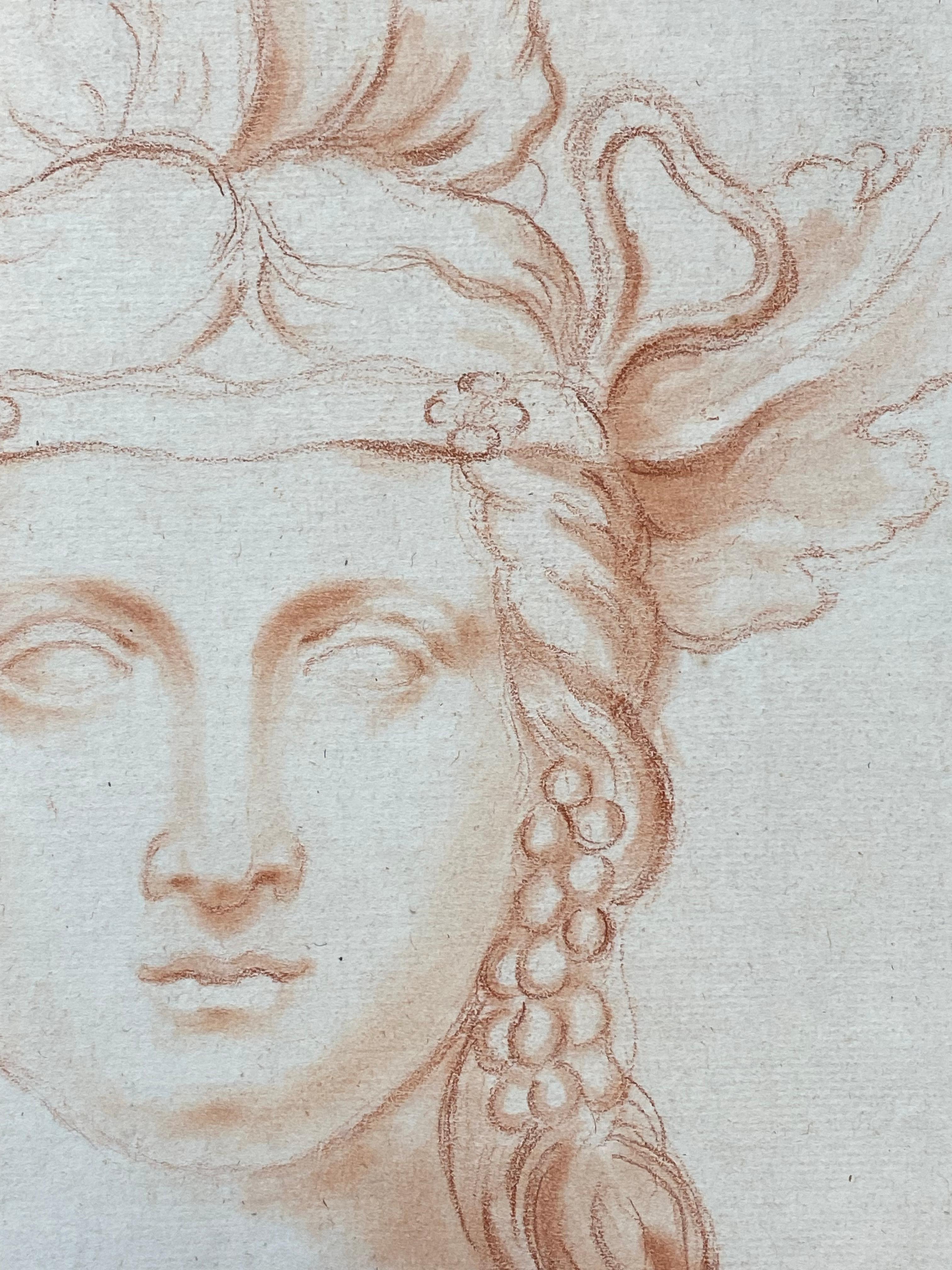 Italian Old Master - 1800's Italian Sanguine Chalk Drawing Mythological ...