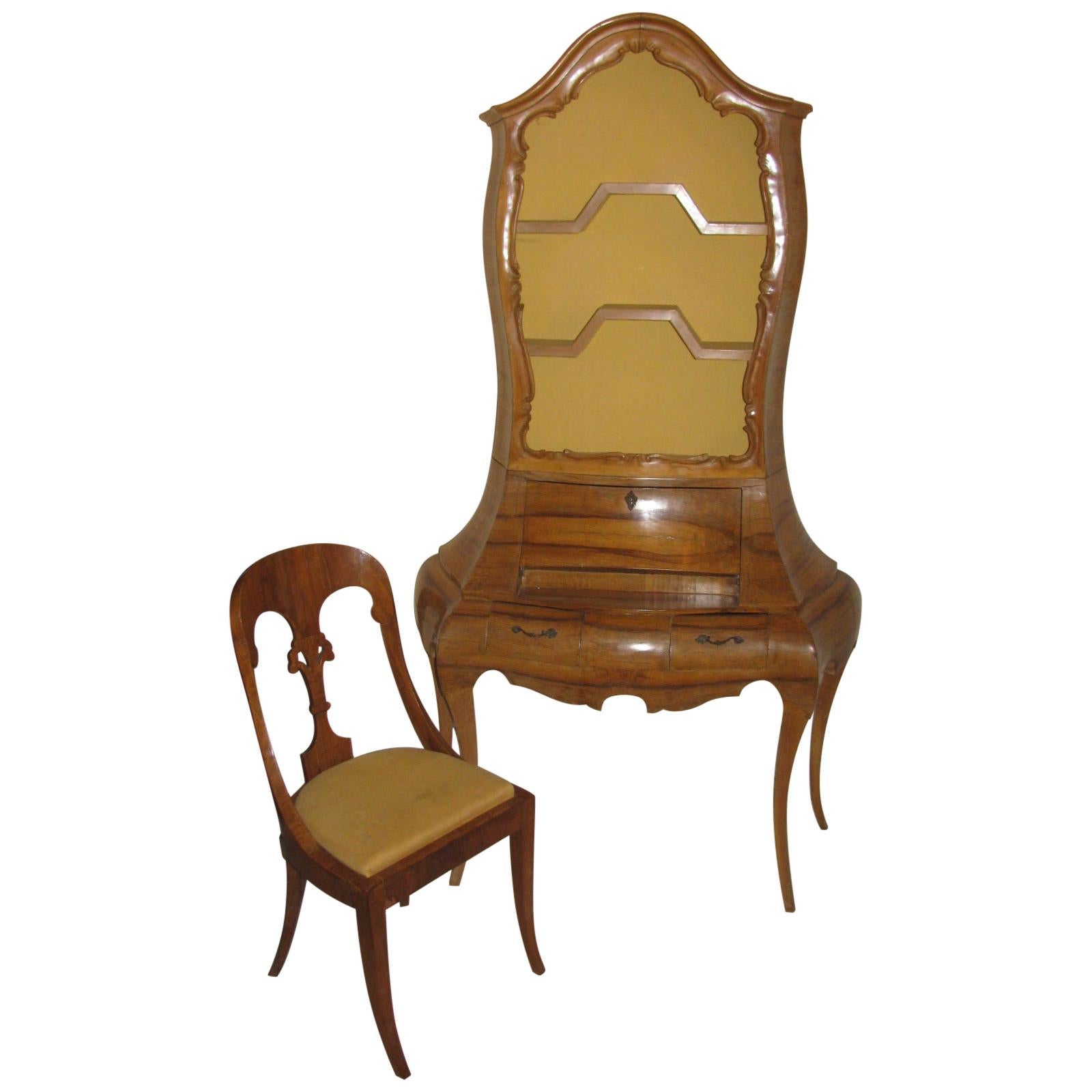 Italian 19th C. Olive Wood Secretary at 1stDibs
