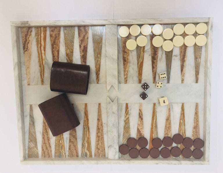Italian Onyx and Marble Backgammon Set, 1960s at 1stDibs | onyx backgammon set