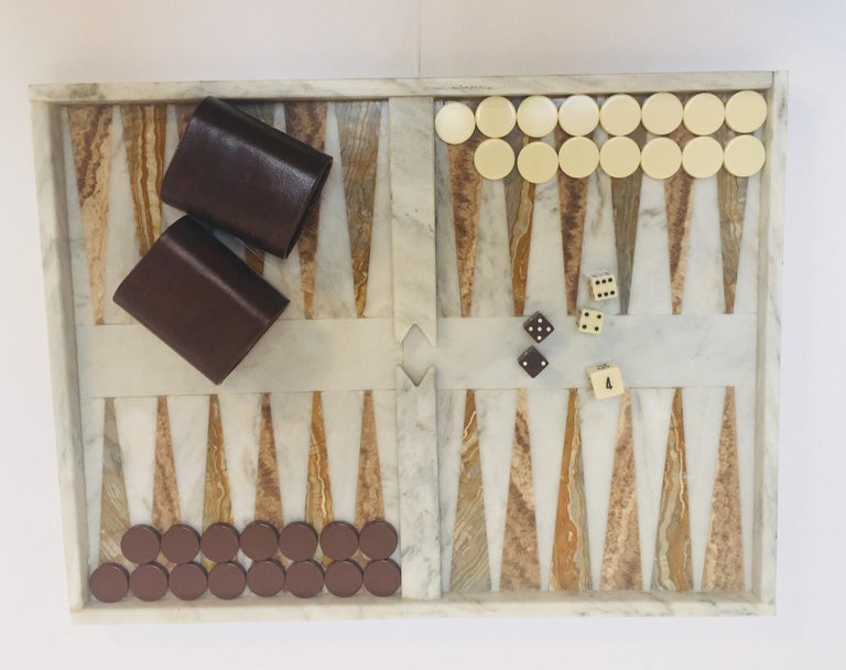 Italian Onyx and Marble Backgammon Set, 1960s at 1stDibs | onyx backgammon set