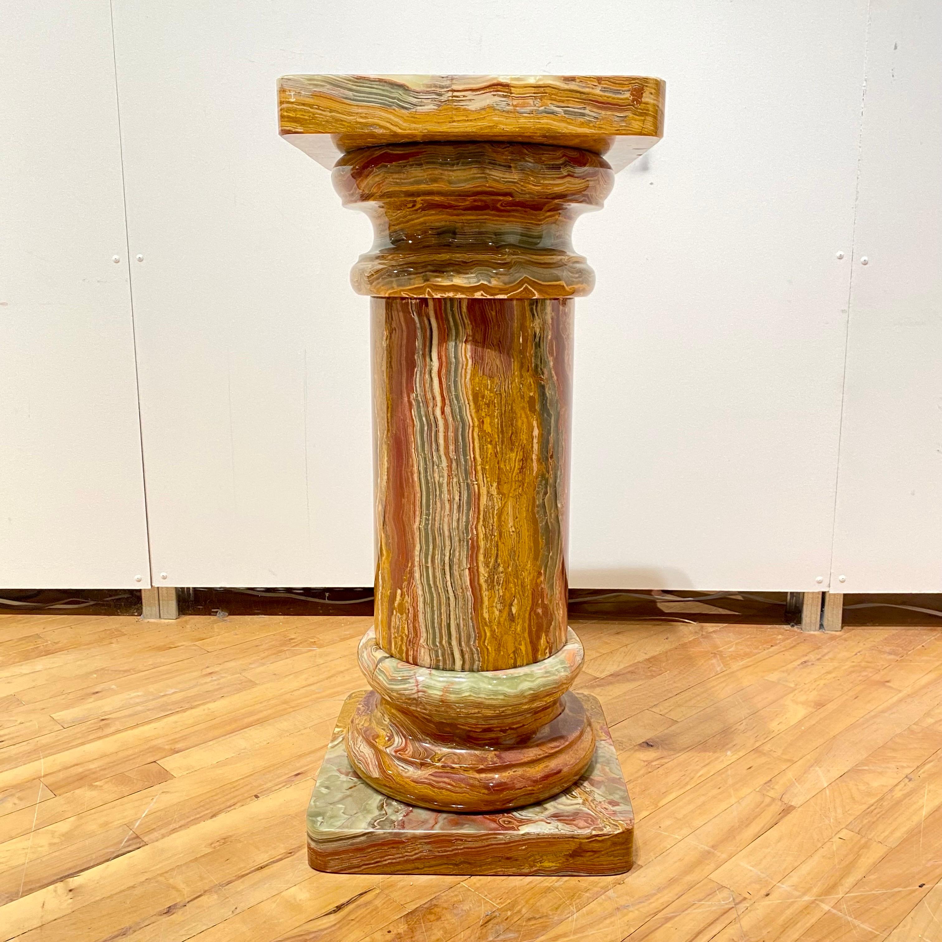 Italian Onyx Column Style Pedestal at 1stDibs | onyx pillar
