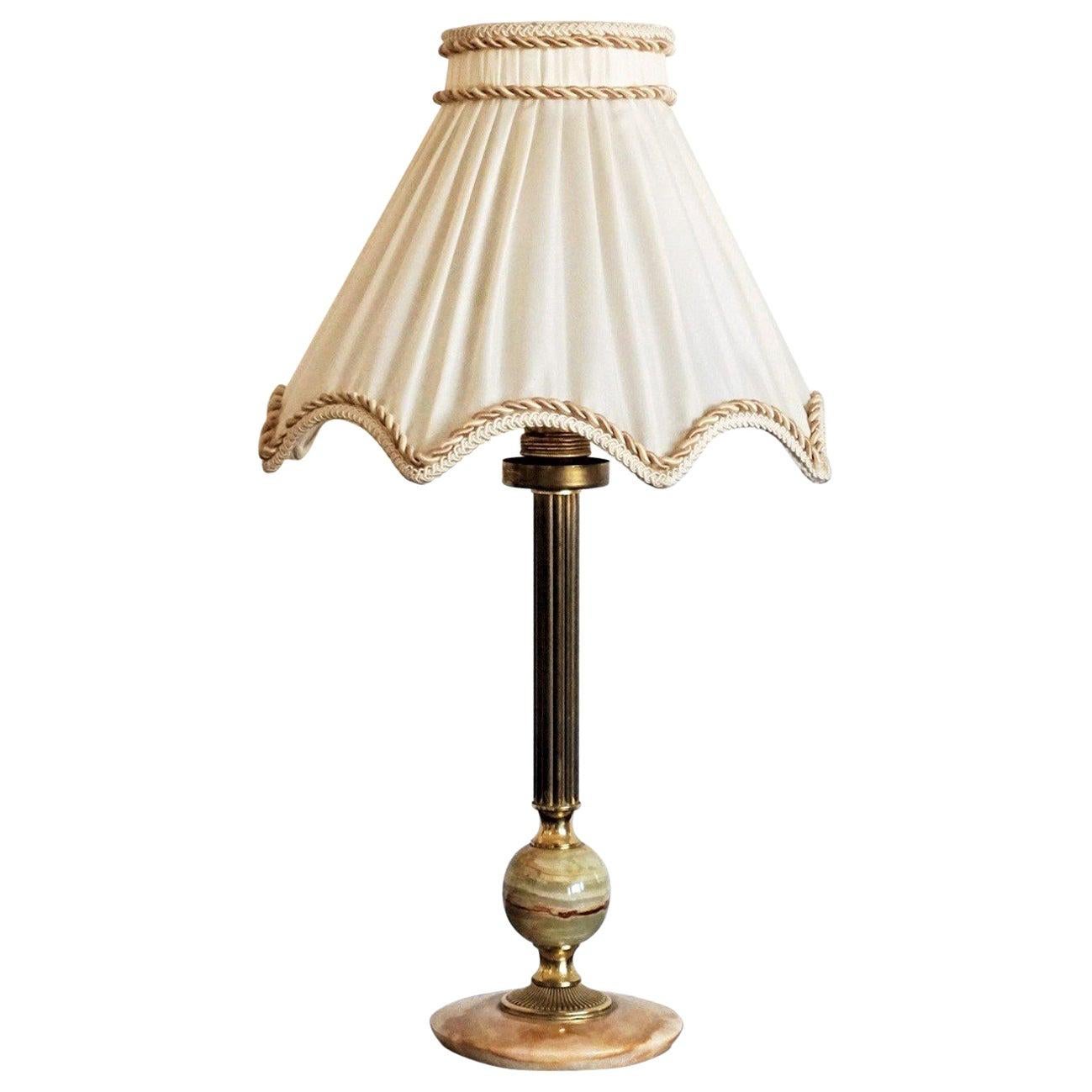 Brass and Marble Hand Table Lamp at 1stDibs