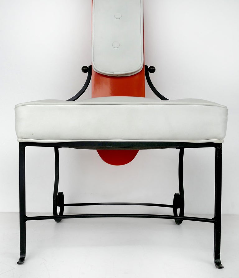 Italian Orange Lacquer Wrought Iron Desk and Chair Set at 1stDibs | rod ...