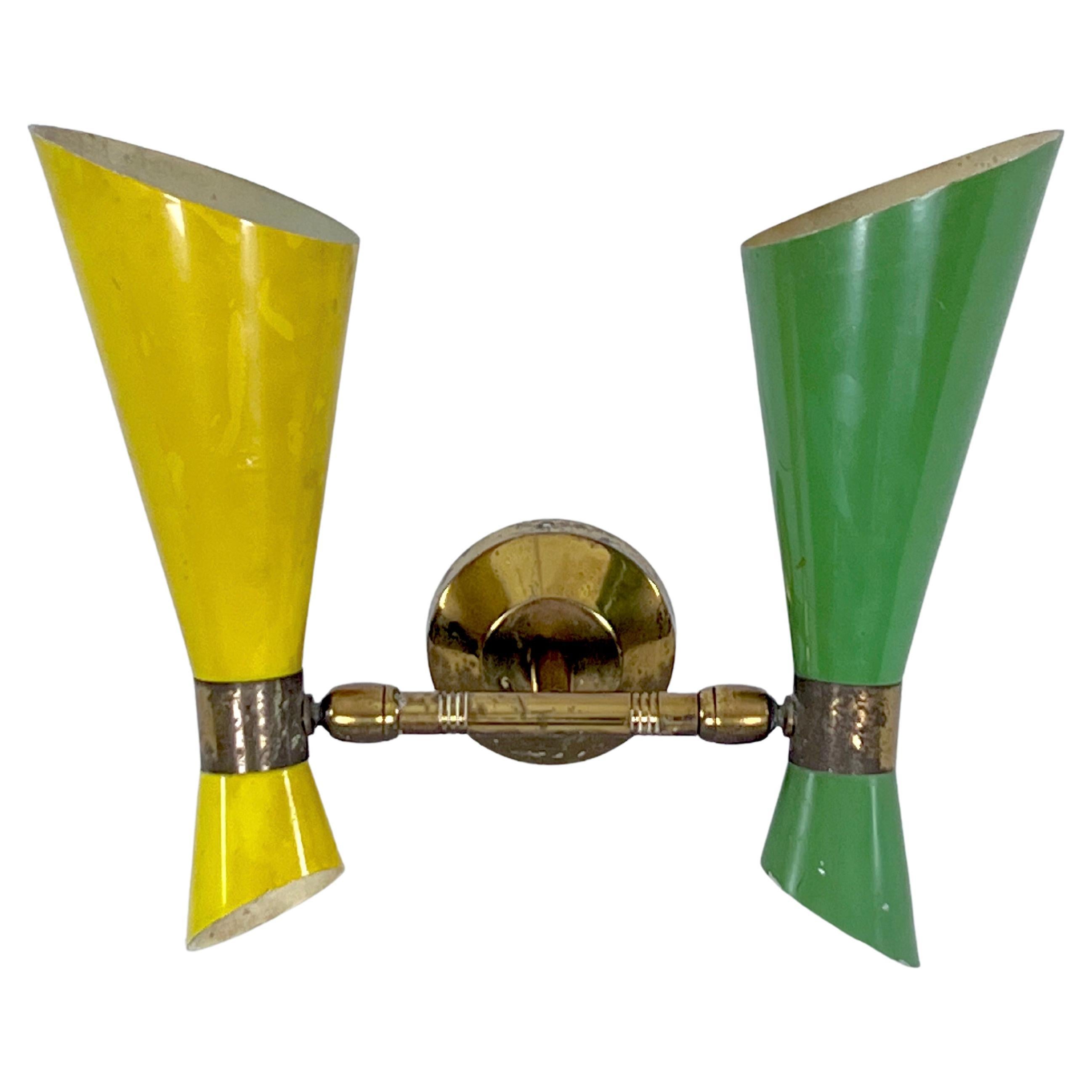 Stilnovo Double Cone Wall Lamp For Sale at 1stDibs