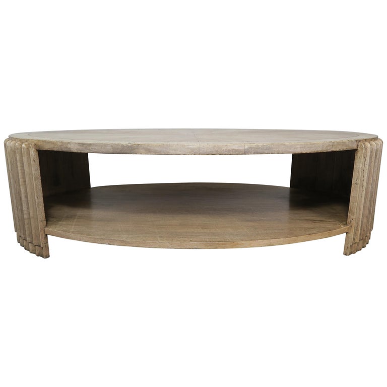 Italian Oval Shaped Deco Style Coffee Table at 1stDibs