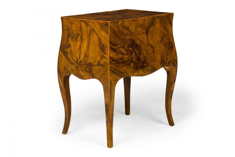Italian Oyster Burl Two Drawer Small Chest / Side Table For Sale at 1stDibs
