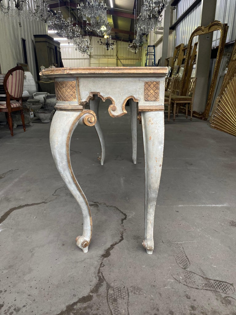 Italian Painted and Gold Gilt Console Table For Sale at 1stDibs
