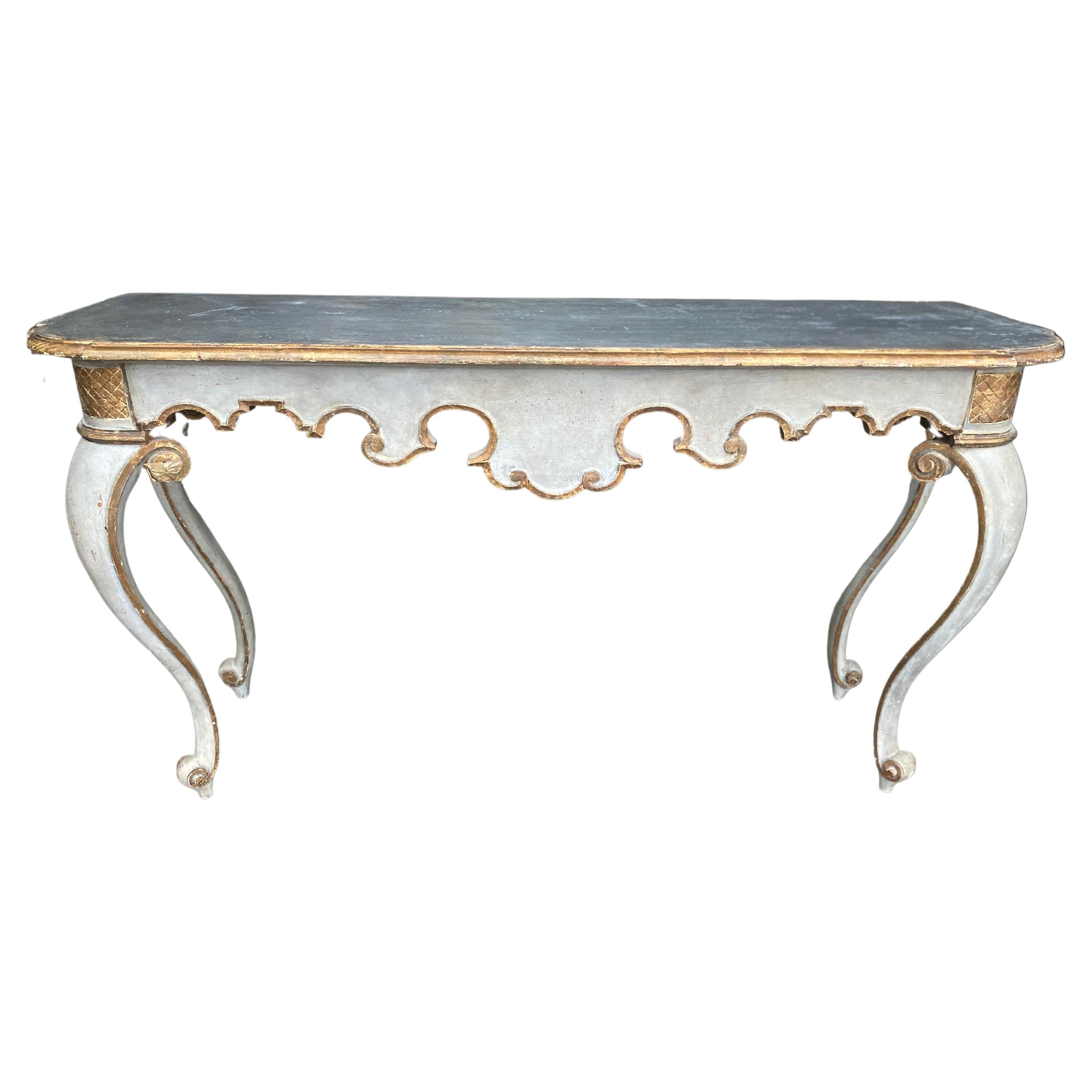 Italian Marble and Gold Gilt Console Table at 1stDibs