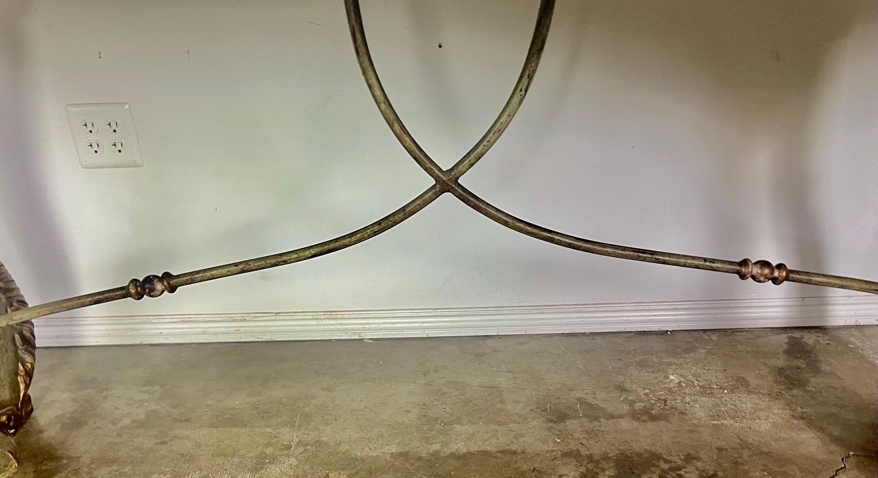 Italian Painted and Parcel Gilt Trestle Dining Table w/ Wood Finished ...