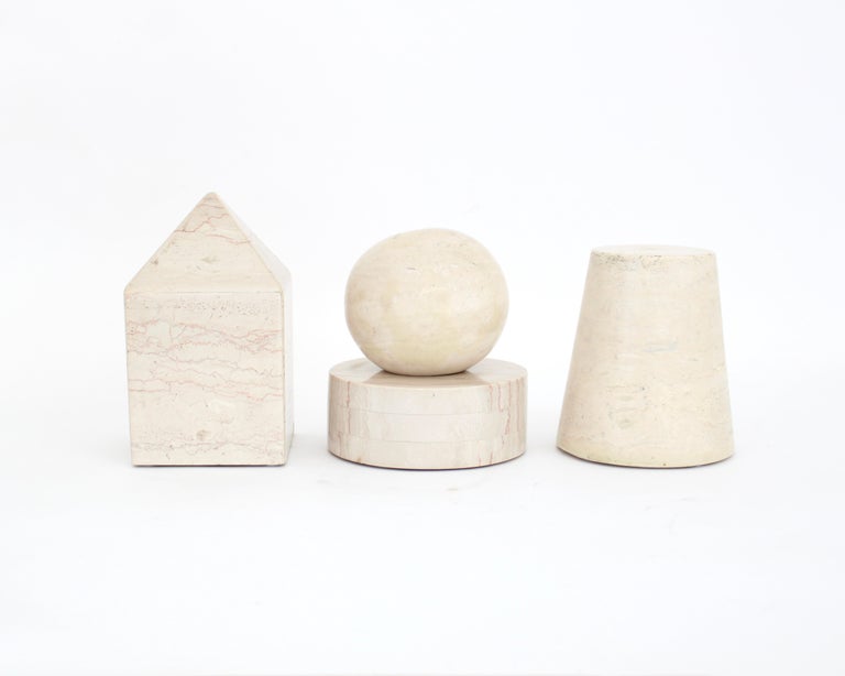 Italian Pale Cream Solid Architectural Marble Cone Form For Sale at 1stDibs
