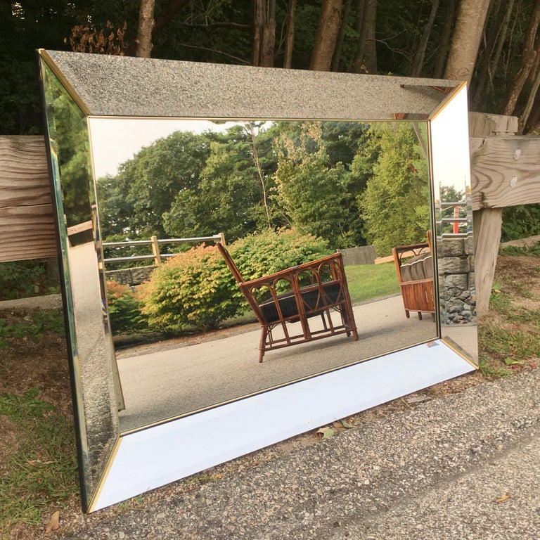 Italian Panel Frame Rectangular Mirror Attributed to Crystal Art at 1stDibs