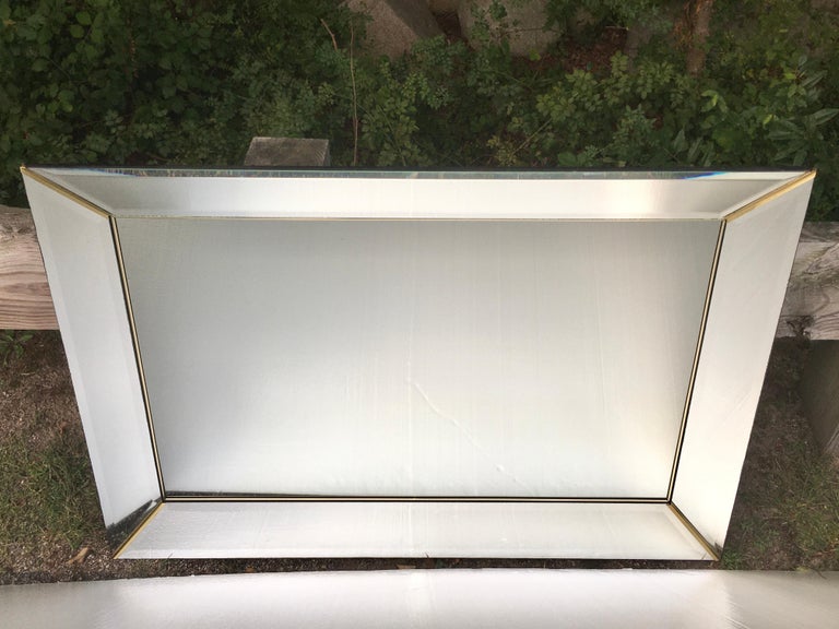 Italian Panel Frame Rectangular Mirror Attributed to Crystal Art at 1stDibs